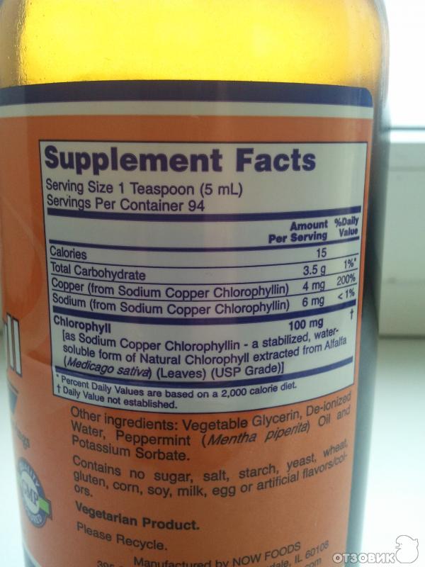 Отзыв о БАД Now Foods "Жидкий хлорофилл" | Красота и свежесть ...